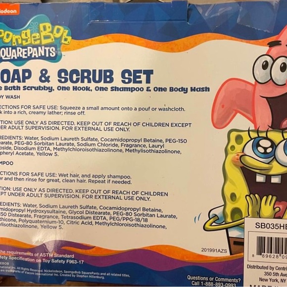 Bath, Skin & Hair | Spongebob Squarepants Soap Scrub4 Piece Giftset ...